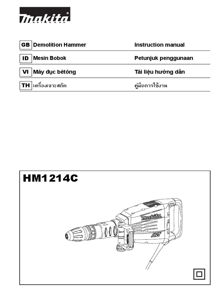 Demolition Hammer Instruction Manual Mesin Bobok Petunjuk Penggunaan ...