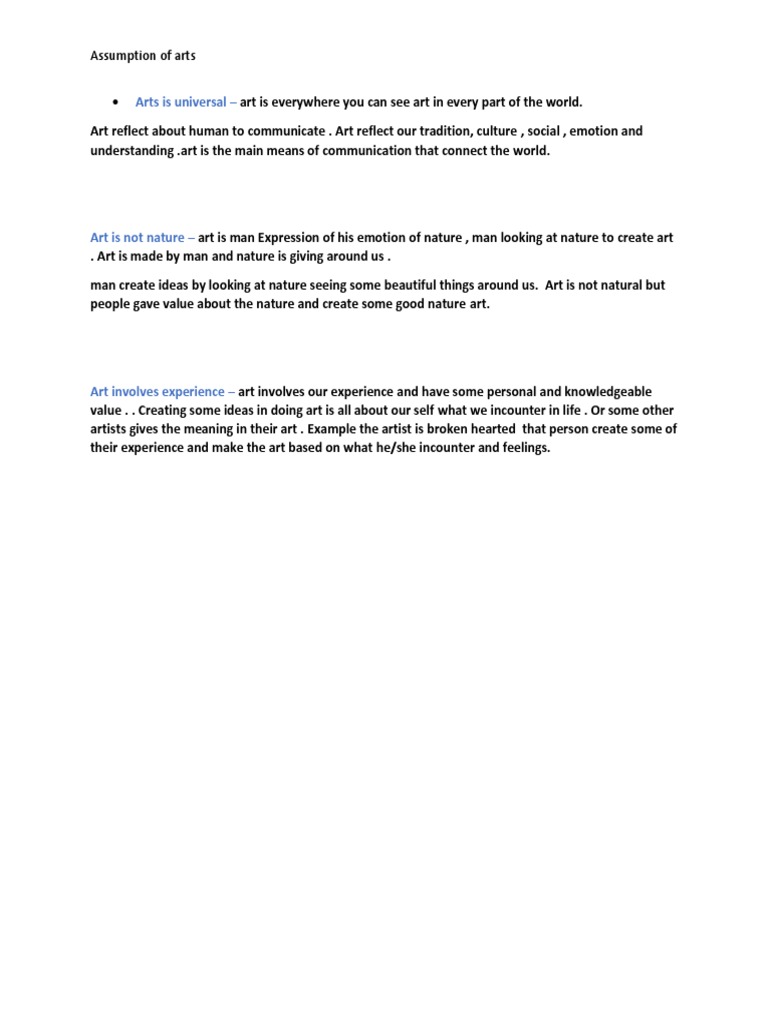 The Universality of Art Explained | PDF