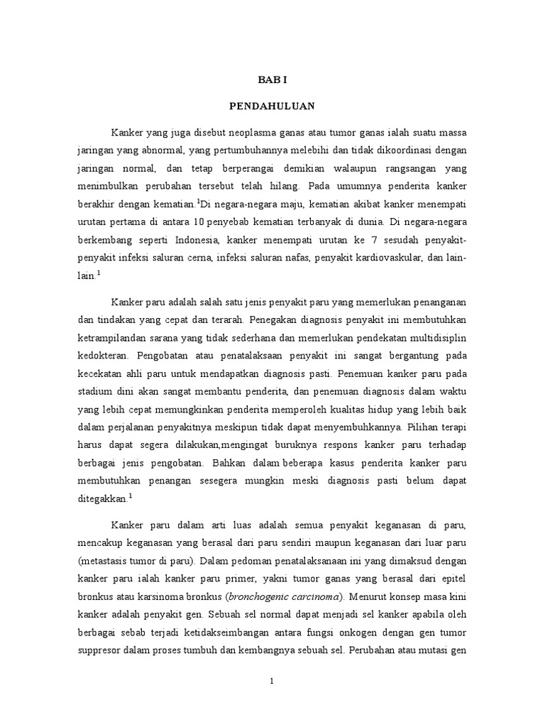 Kanker Paru: Patogenesis dan Faktor Risiko | PDF