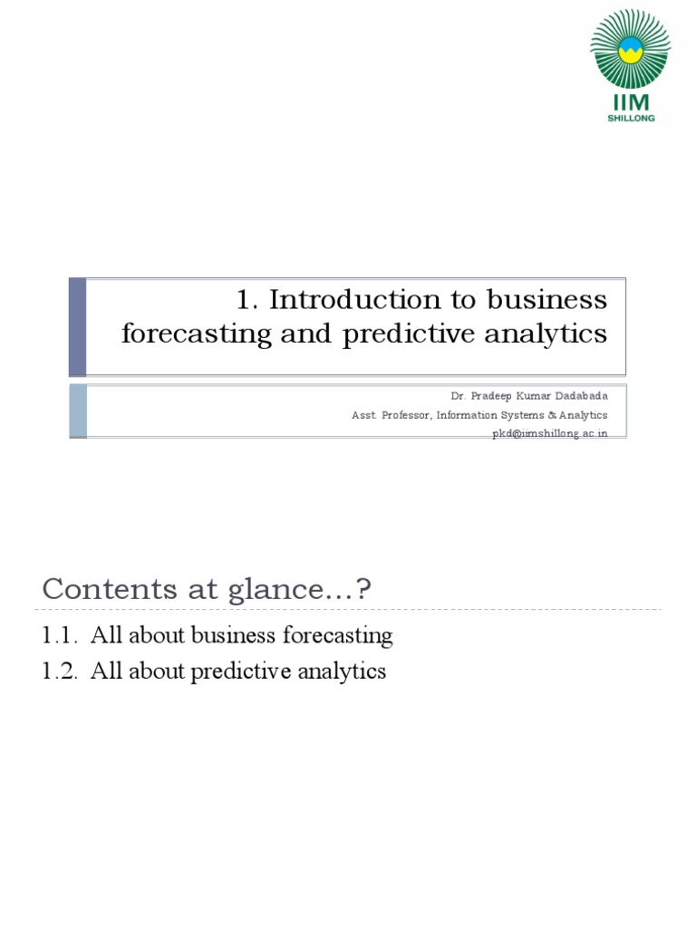 Introduction To Business Forecasting and Predictive Analytics | PDF ...