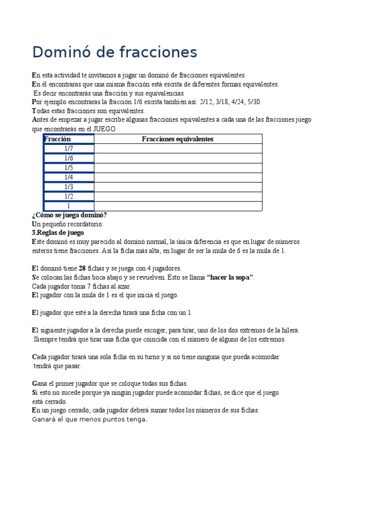 Domino Algebraico | PDF