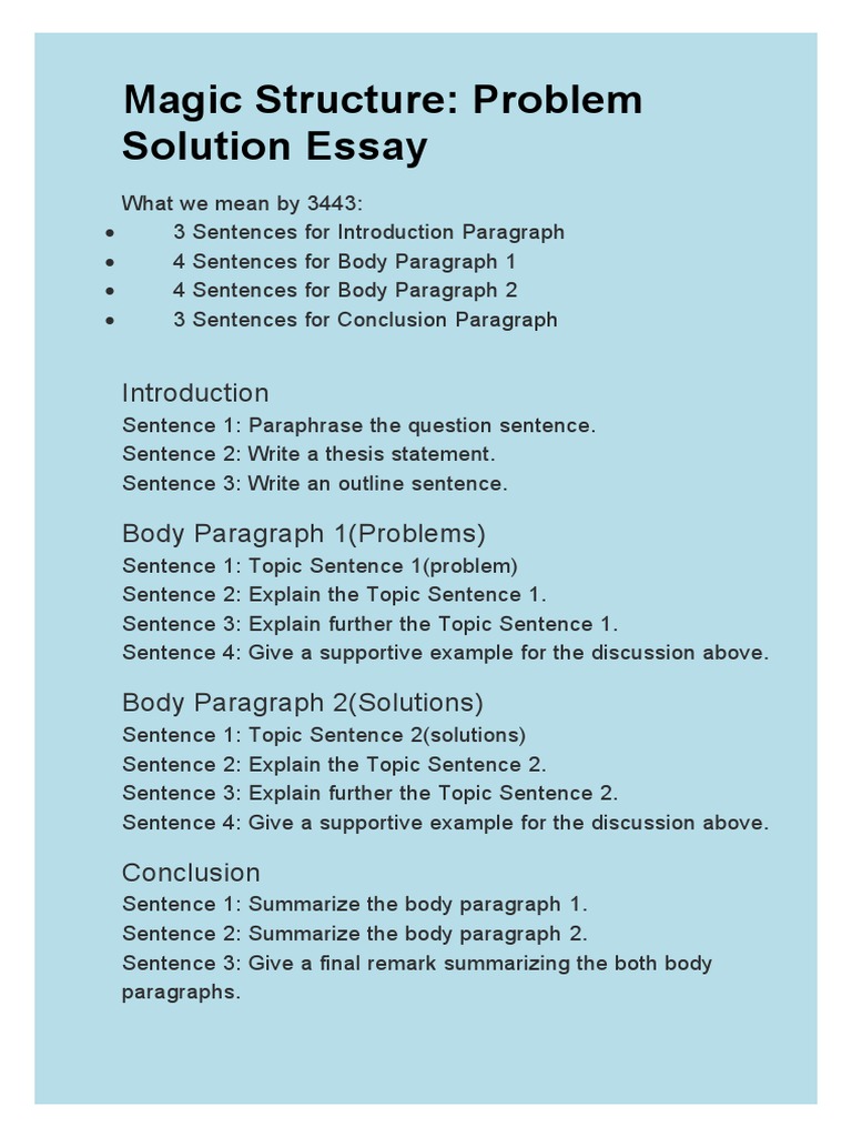 Magic Structure: Problem Solution Essay | PDF | Obesity | Poverty