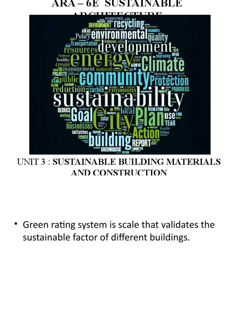 Unit 3: Sustainable Building Materials: and Construction | PDF ...