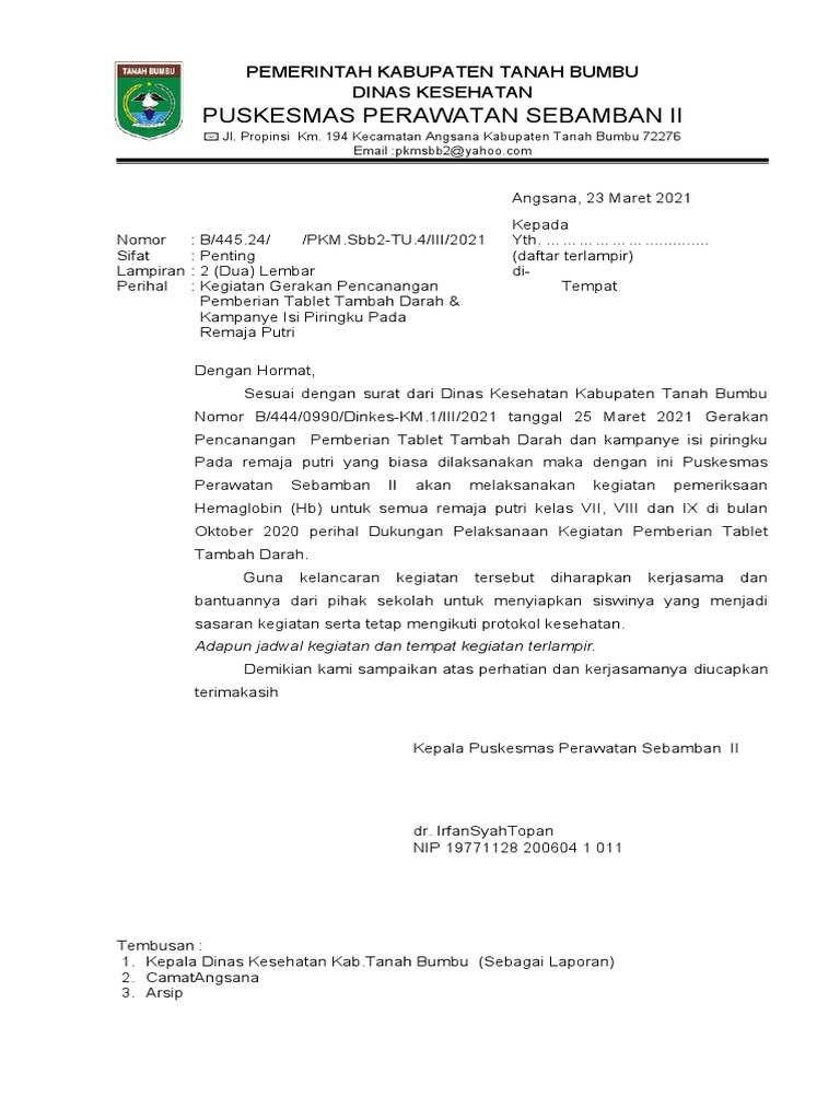 Undangan Cek HB Tahap 1 | PDF