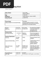 High School Student Brag Sheet Template | PDF