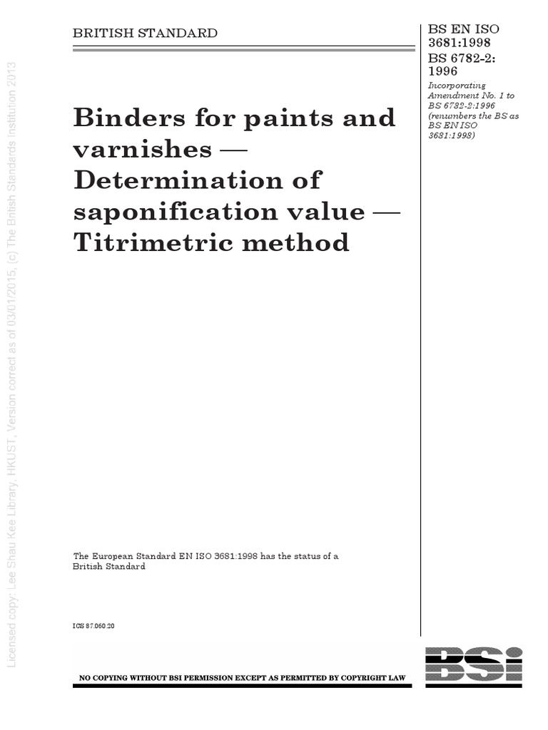 BS en Iso 3681-1998 | PDF | Chemistry | Chemical Compounds