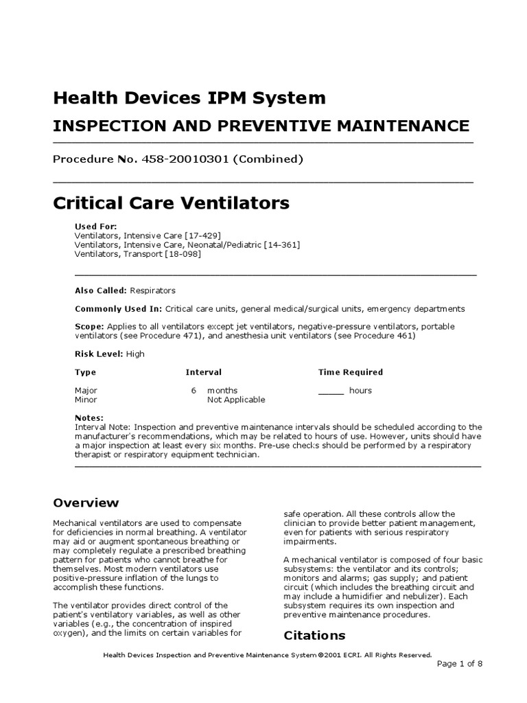 Health Devices IPM System: Inspection and Preventive Maintenance | PDF ...