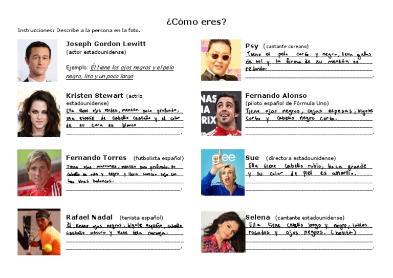 Edited - Cómo Eres Description Worksheet | PDF