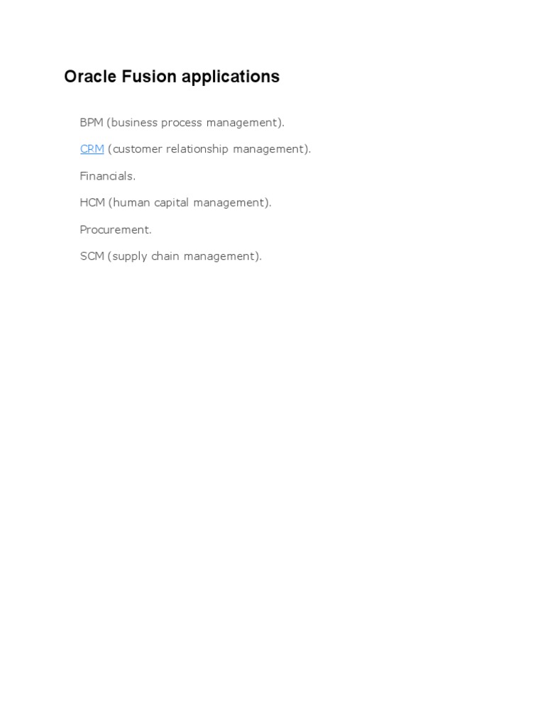 Oracle Fusion Apps Overview | PDF