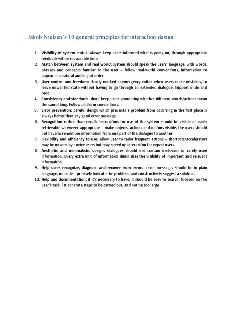 Ten Principles of Good Interface Design: Visibility, Feedback and ...