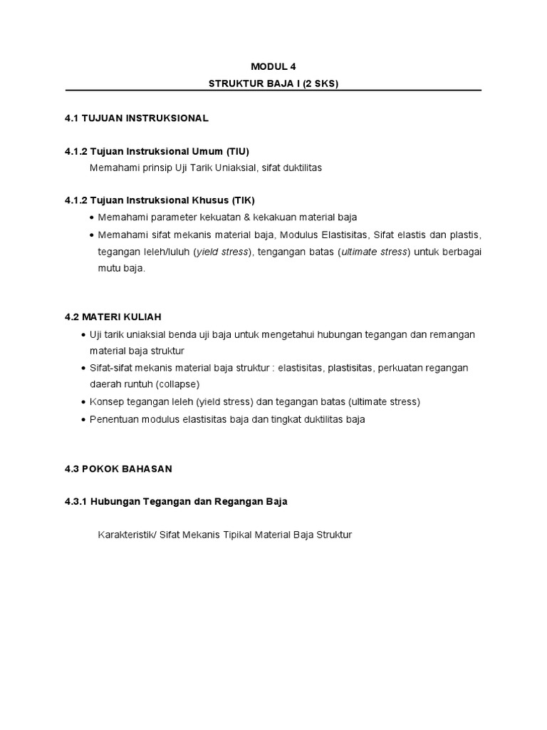 Modul Struktur Baja I 4 | PDF