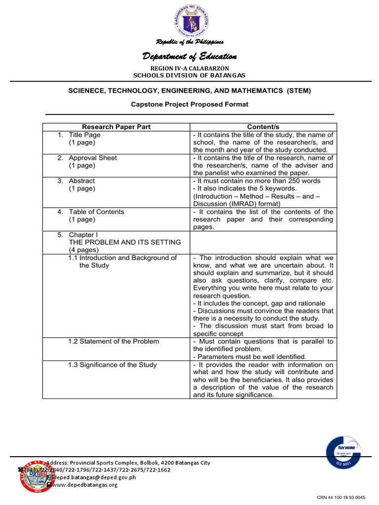 STEM Capstone Project Guidelines | PDF | Ethanol | Wood