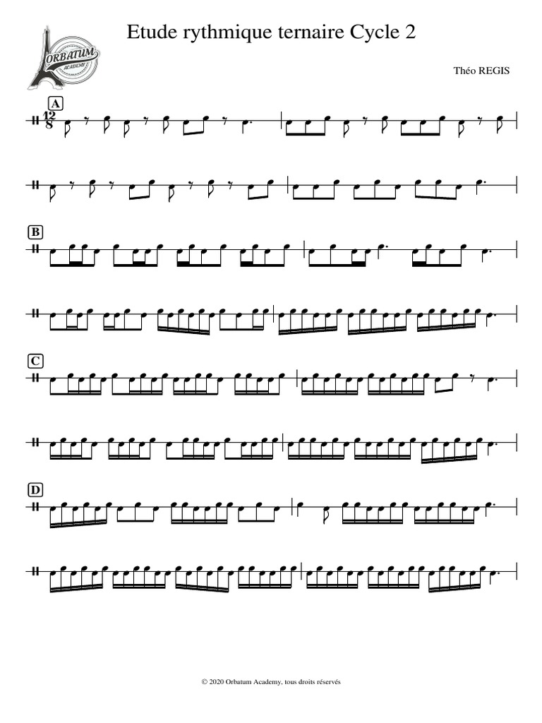 Etude Rythmique Ternaire Cycle 2 | PDF