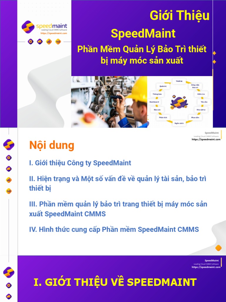 GioiThieu.speedMaint.quản Lý Bảo Trì Thiết Bị.sanxuat.2021 | PDF