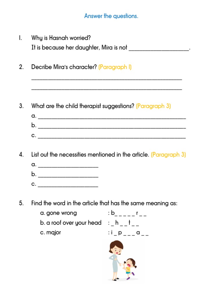 Answer The Questions.: (Paragraph 1) | PDF