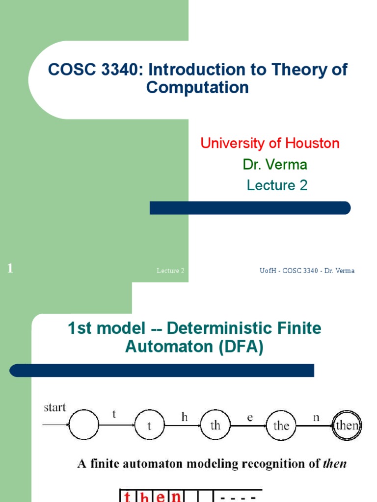 DFA Fundamentals in COSC 3340 | PDF | String (Computer Science ...