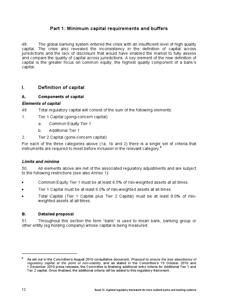 Basel III Capital Definitions (Basel Text) | Download Free PDF | Tier 1 ...