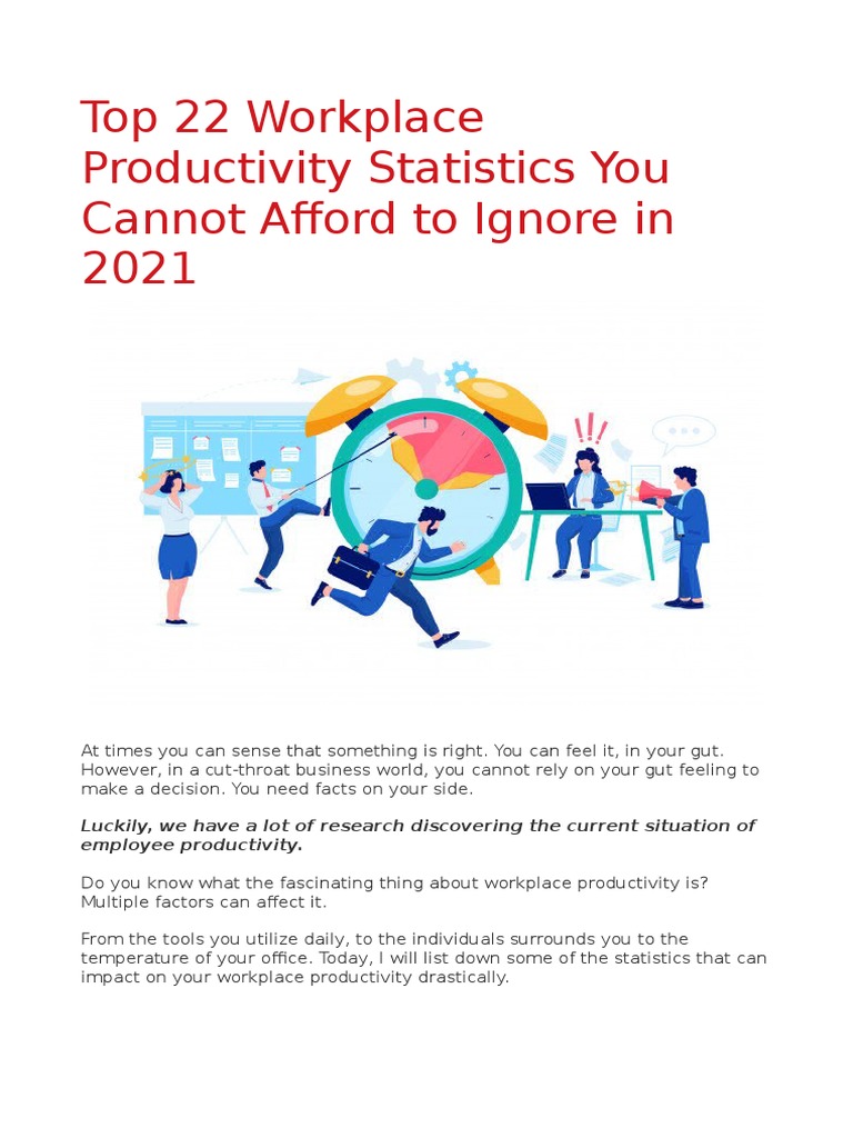 Top 22 Workplace Productivity Statistics | PDF | Occupational Stress ...