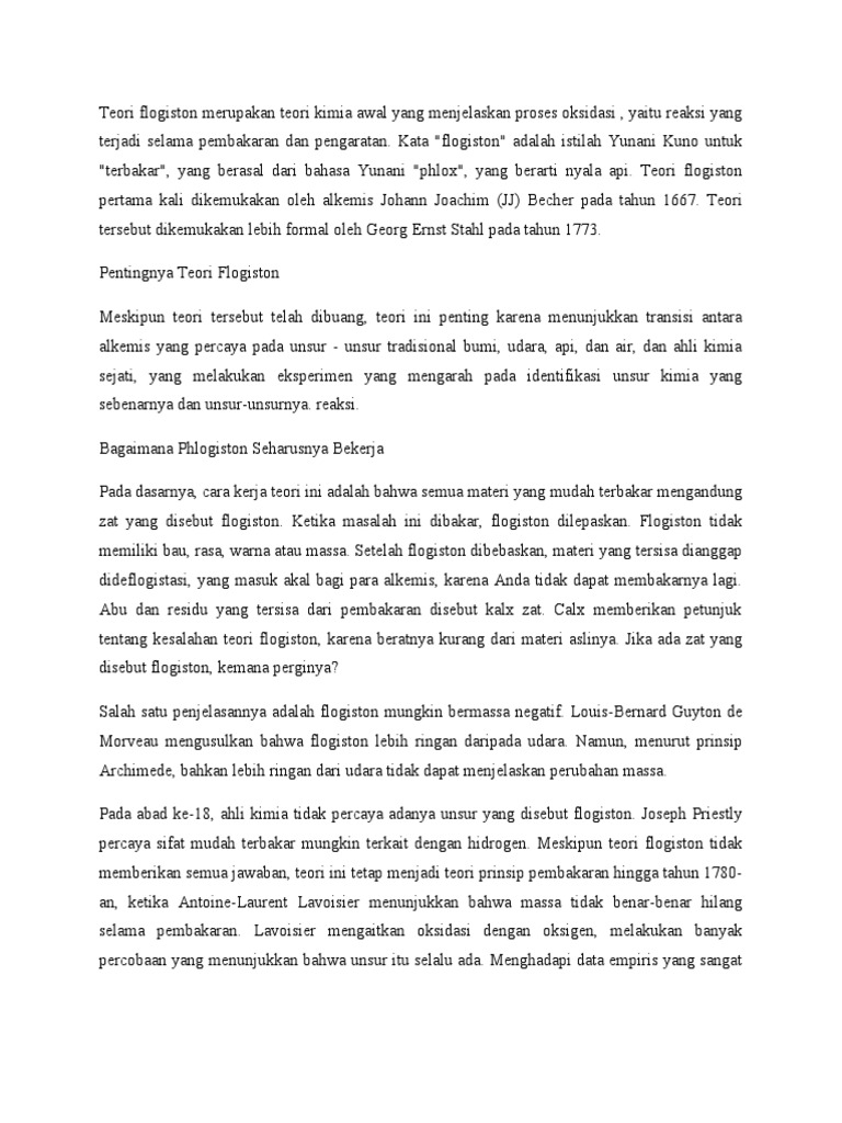 Teori Flogiston | PDF