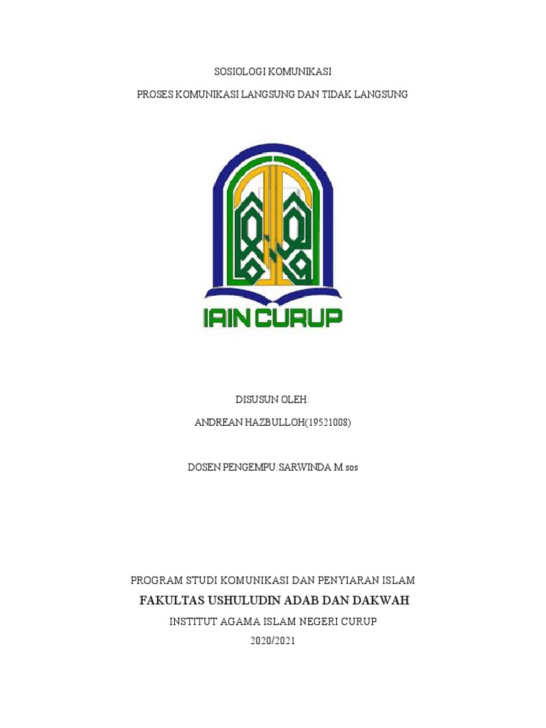 Proses Komunikasi Langsung Dan Tidak Langsung | PDF Proses Komunikasi Langsung Dan Tidak Langsung | PDF