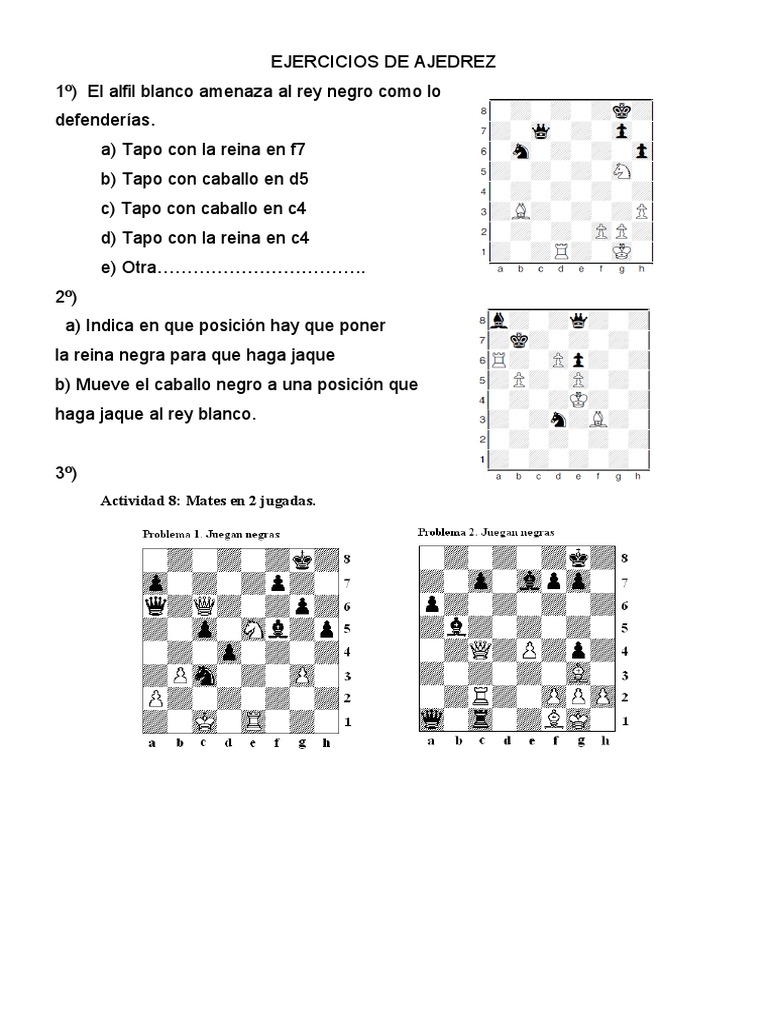 Ejercicios de Ajedrez | PDF