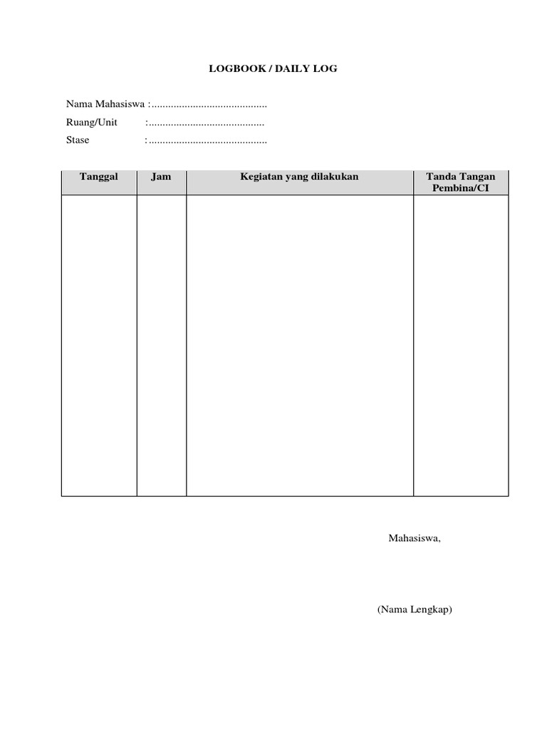 Logbook, RKH, RKM | PDF