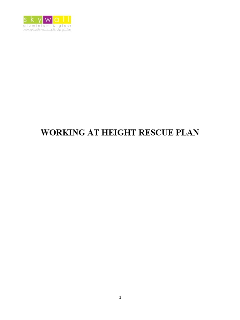 Working at Height Rescue Plan Template | PDF | Circulatory System | Vein