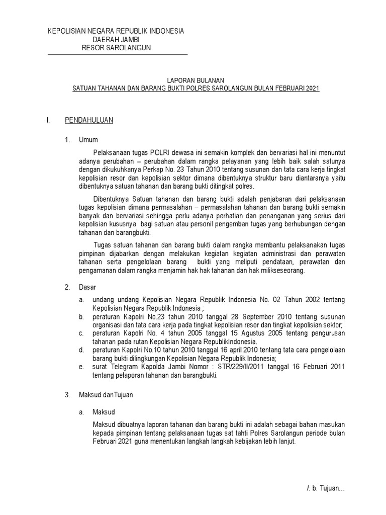 LAPBUL LENGKAP SAT TAHTI Februari 2021 | PDF