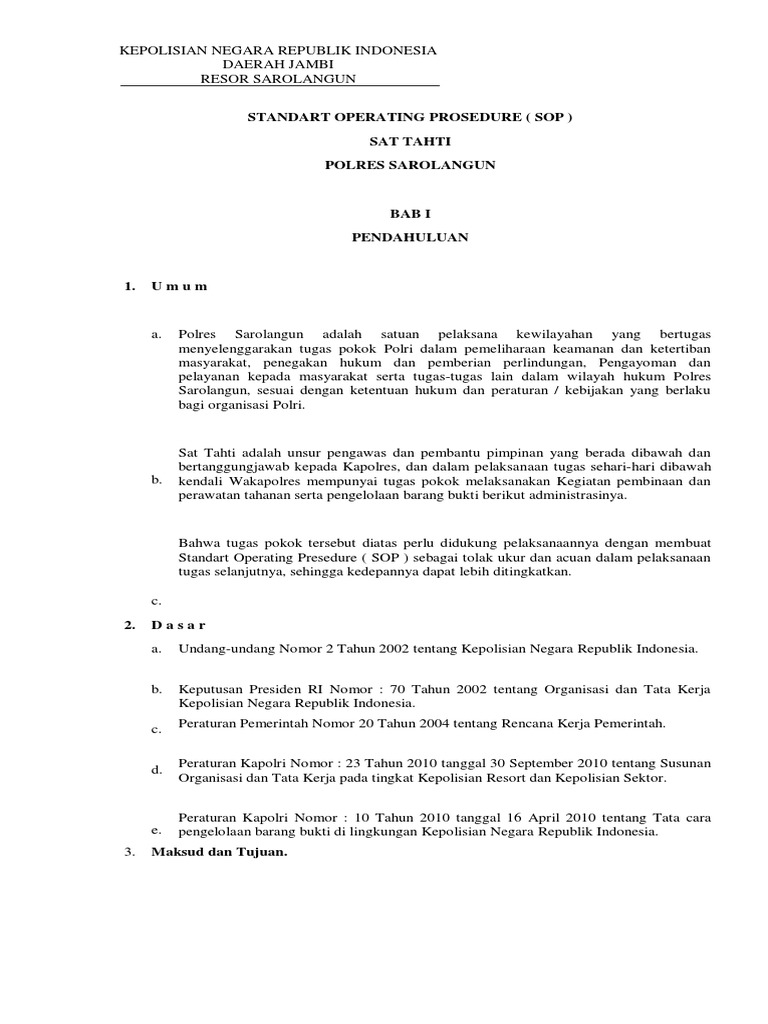 Berkas Sop Sat Tahti | PDF