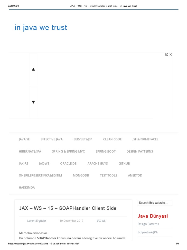 JAX - WS - 15 - SOAPHandler Client Side - in Java We Trust | PDF | Spring Framework | Java ...