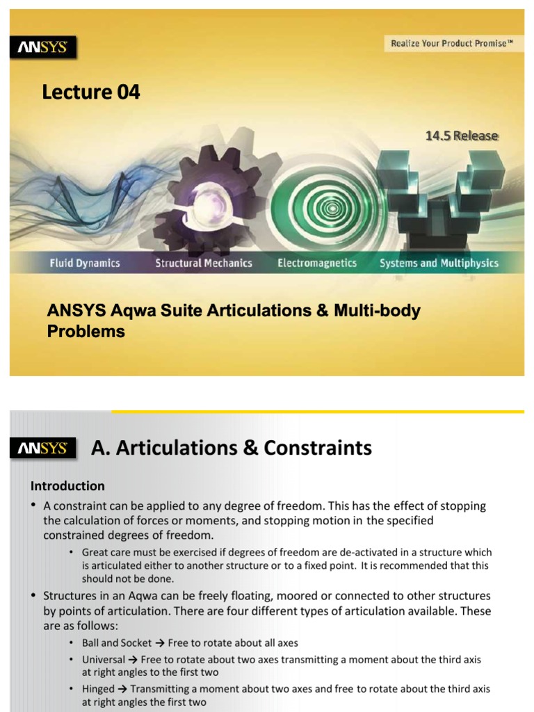ANSYS Aqwa Suite Articulations & ANSYS Aqwa Suite Articulations & Multi-Body Multi-Body Problems ...
