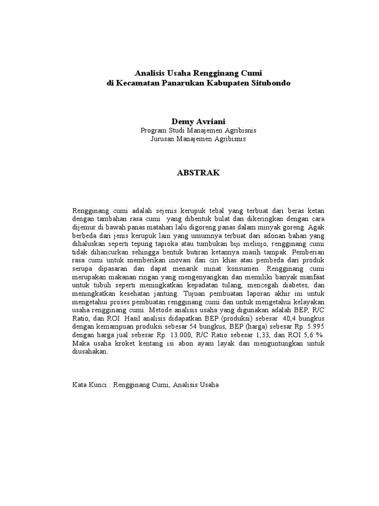 Demy Avriani - TA (Abstrak-Lampiran) | PDF