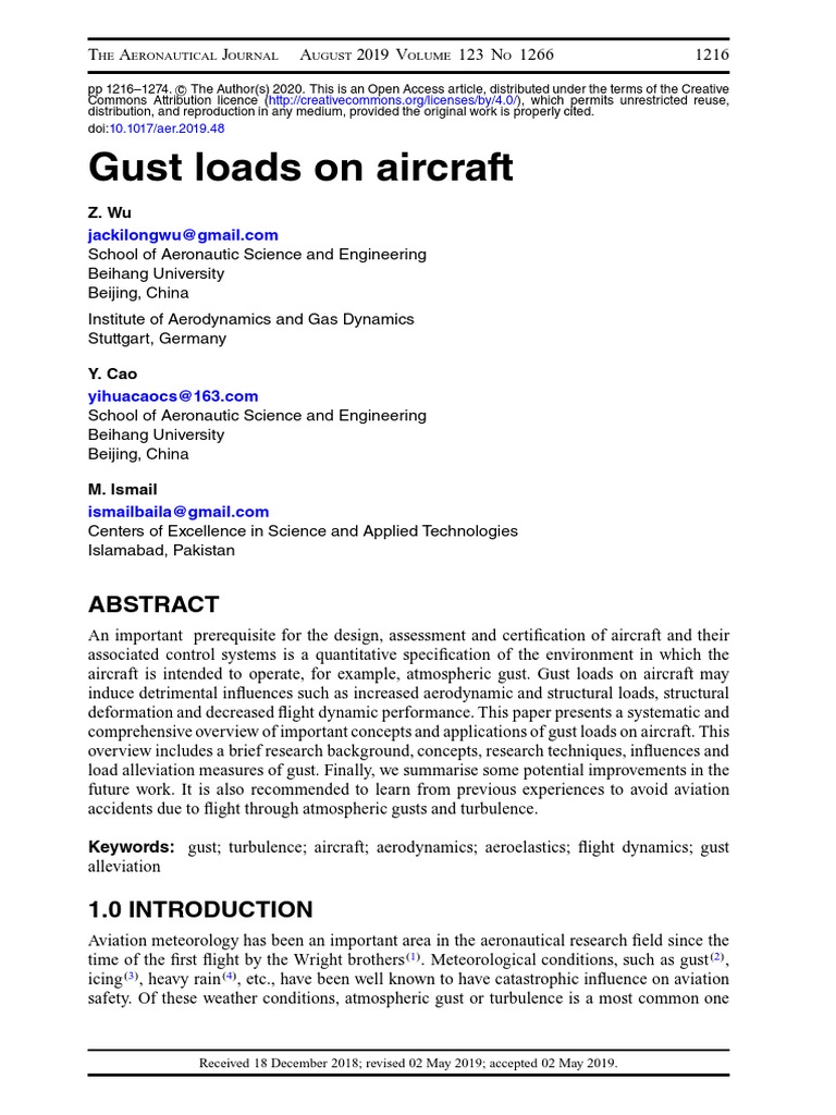 Gust Loads On Aircraft | PDF | Computational Fluid Dynamics | Spectral Density