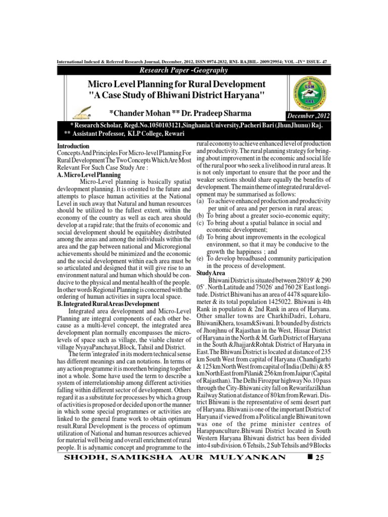 Micro Plan 1 | PDF | Rural Development | Economic Development
