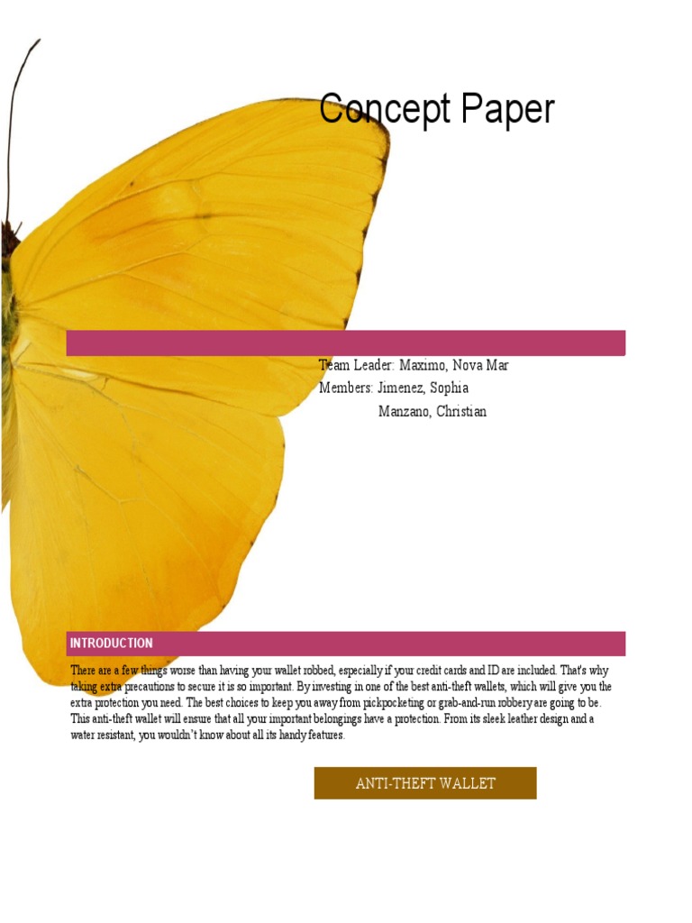 Concept Paper Final-Entrep | PDF | Fingerprint | Theft