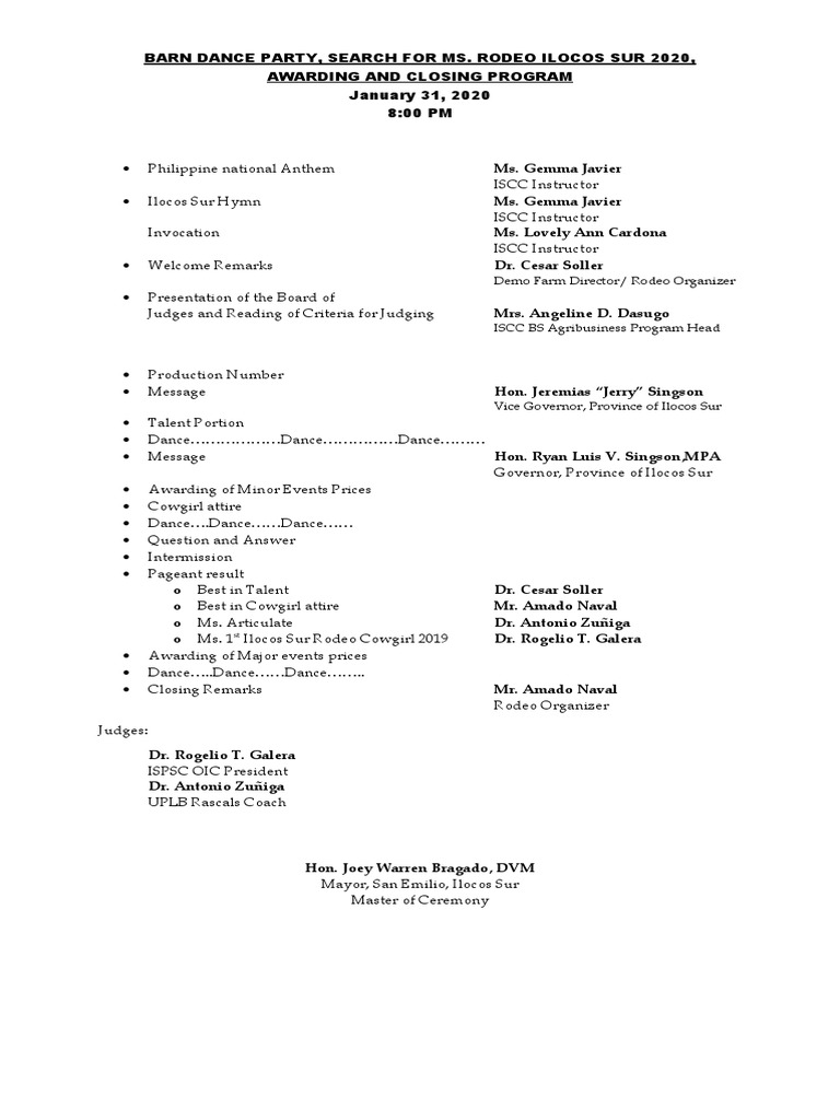 Rodeo Program Sample | PDF | Sports