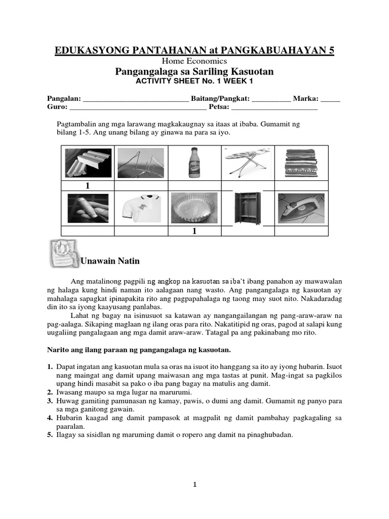 Epp - Grade5 - Module1 - Q3 - W1 (4 Pages) | PDF