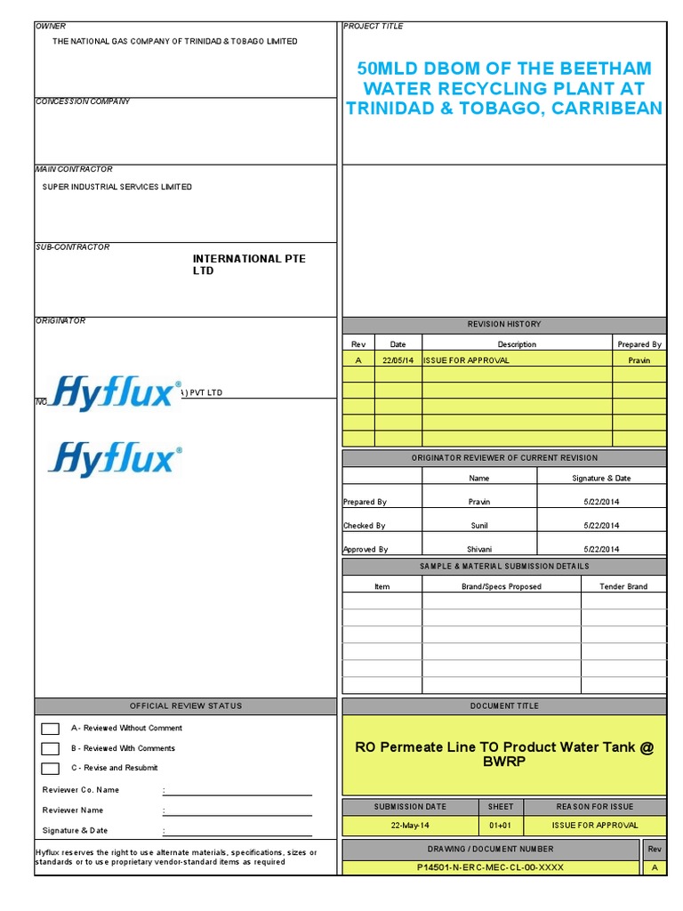 Permeate Line Pressure Drop Calculations | PDF | Equipment ...