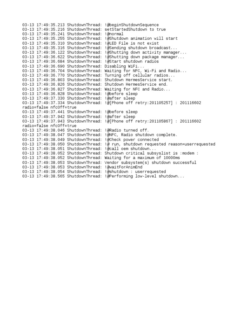 Shutdown Profile.5 | PDF