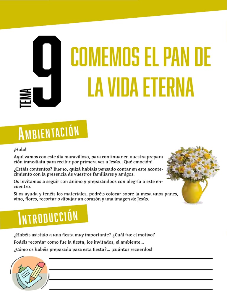 Catequesis Intensiva Primera Comunión Tema 9 | PDF | eucaristía ...