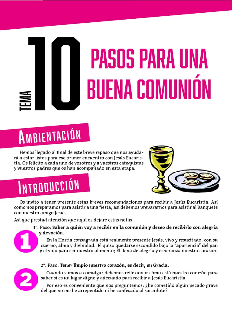 Catequesis Intensiva Primera Comunión Tema 10 | PDF | eucaristía ...
