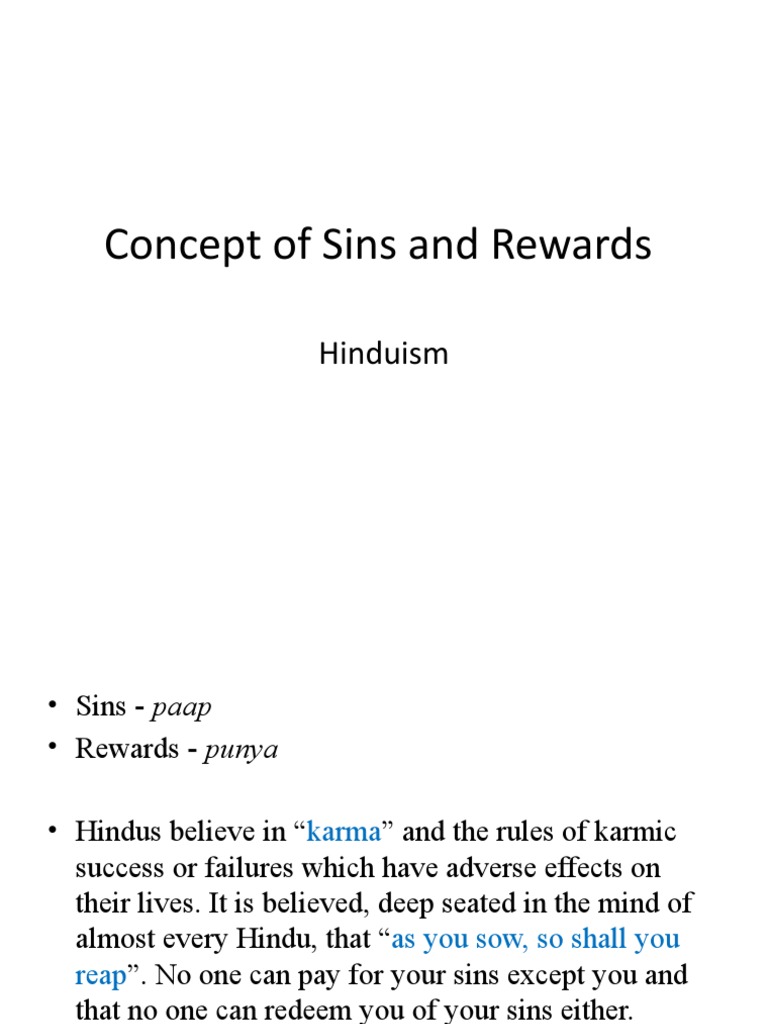 Concept of Sins and Rewards | PDF | Karma | Reincarnation