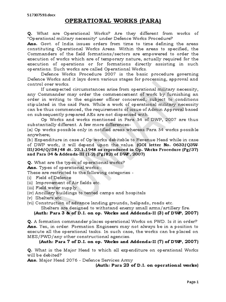 Operational Works Procedures: Frequently Asked Questions and Answers ...