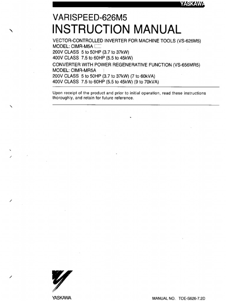 VARISPEED-626M5 Manual | PDF