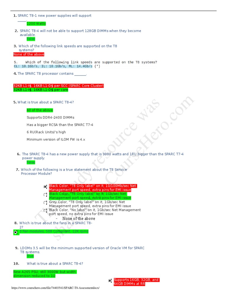 SPARC T8 Assessment | PDF | Computer Networking | Computer Hardware