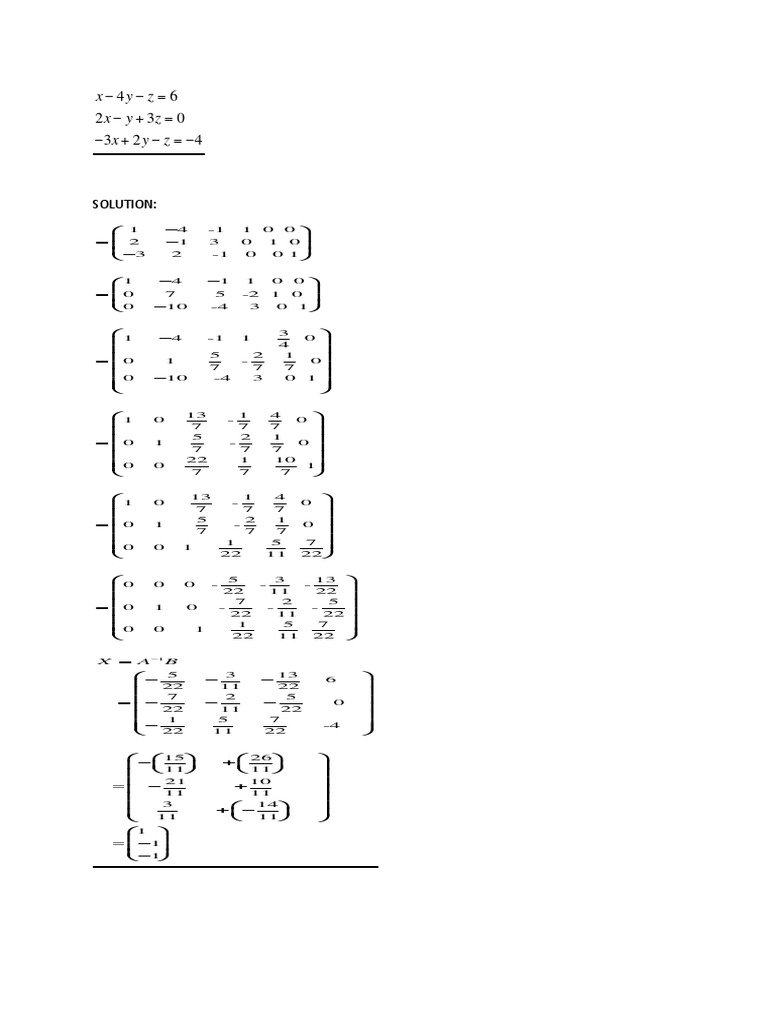 Inverse Matrix | PDF | Linear Algebra | Operator Theory