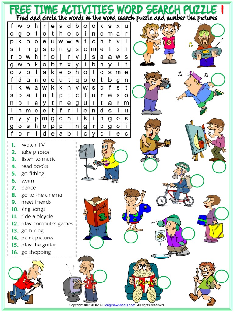 Free Time Activities Vocabulary Tercero | PDF