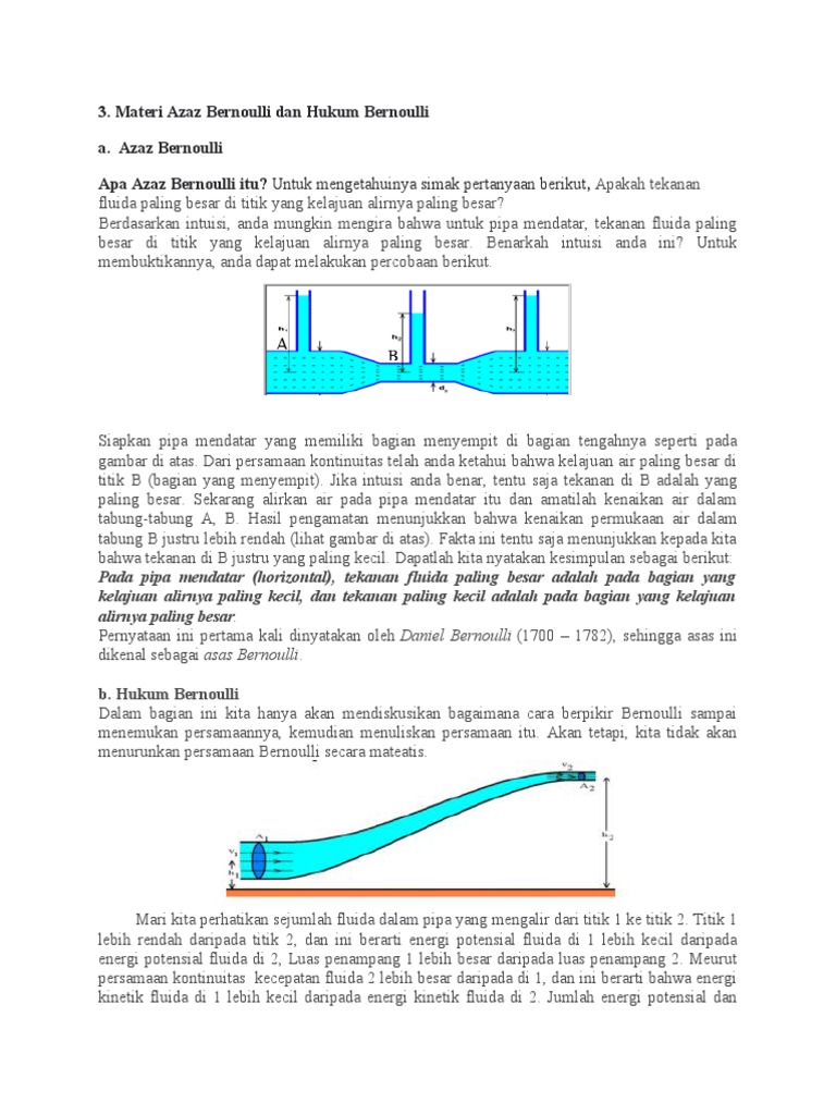 Azaz Dan Hukum Bernoulli, Teorrema Toricelli, Serta Penerapan Hukum ...