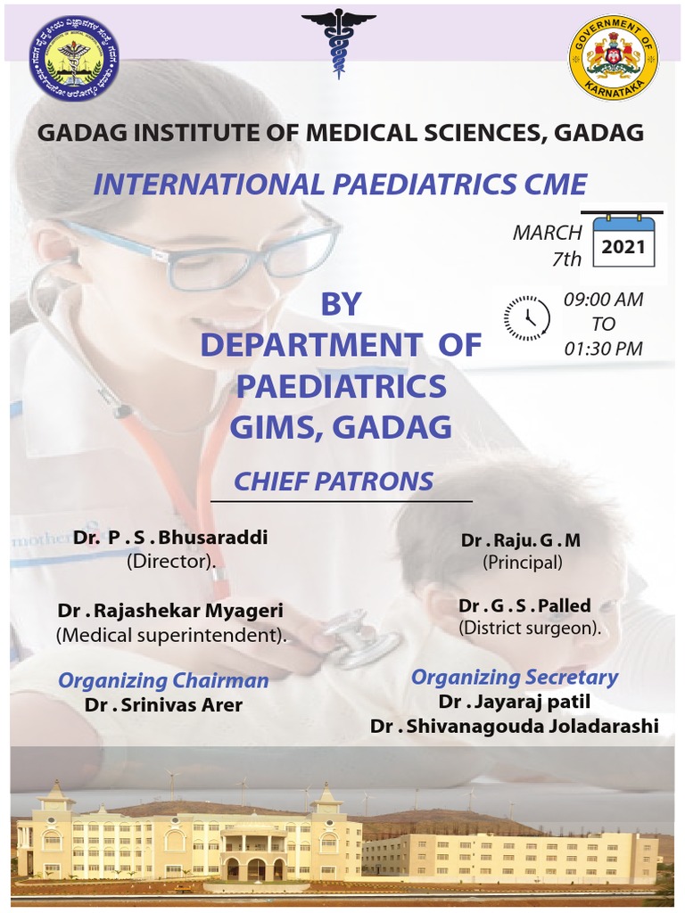 International Pediatric CME at GIMS GADAG 2021 | PDF | Doctor Of ...