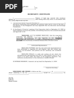 Secretary's Certificare - BIR eCAR Application | PDF | Title (Property ...